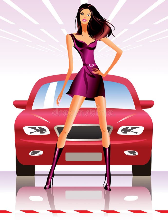 Female Model Car Stock Illustrations – 1,290 Female Model Car Stock ...