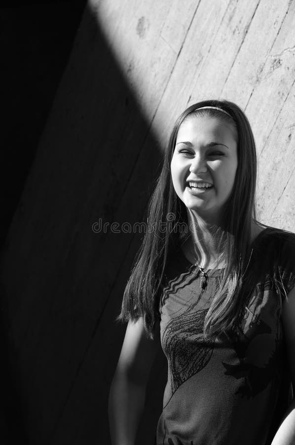 Fashion Model by the Concrete Wall Stock Image - Image of standing ...