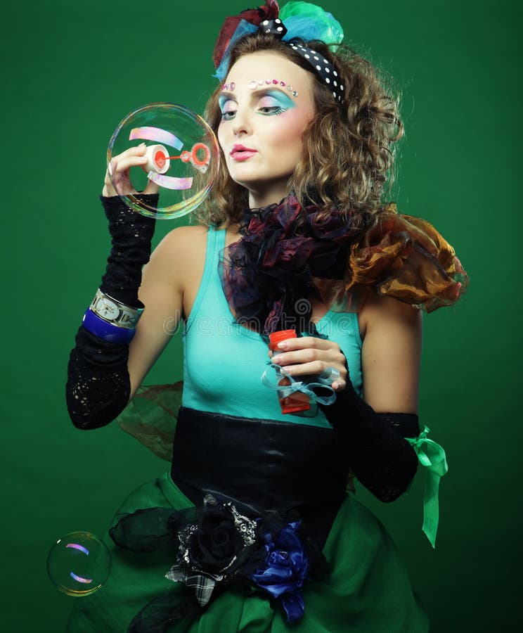 Fashion Model with Creative Make-up Stock Image - Image of glamour ...