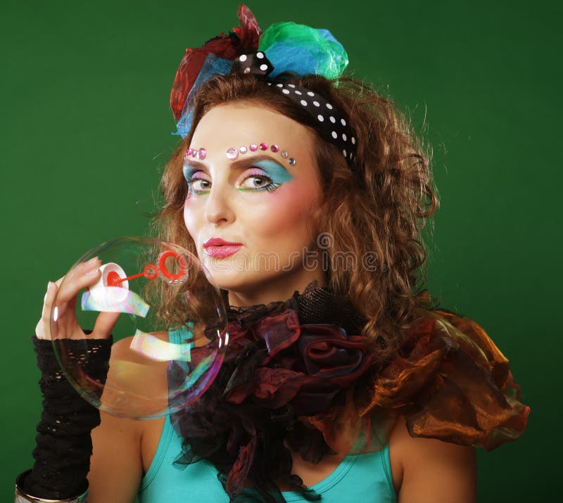 Fashion Model with Creative Make-up Stock Photo - Image of makeup ...