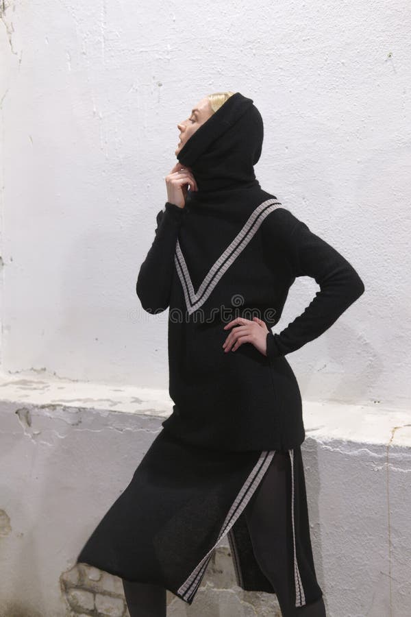 Fashion Model in Designers Knitted Clothes Stock Photo - Image of cloth ...