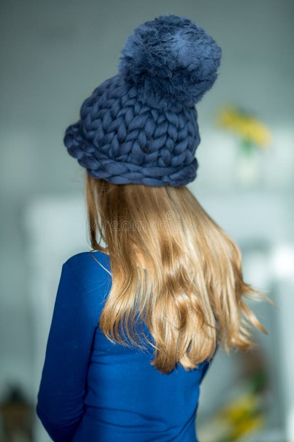 Fashion Model Dressed in Natural Knitted Dense Viscous Things Made of ...