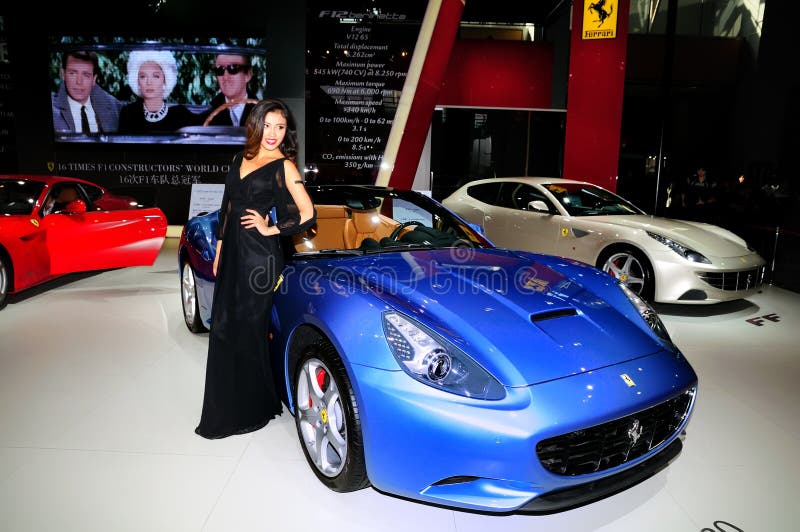 Fashion Model on Ferrari California 30 Editorial Photo - Image of ...