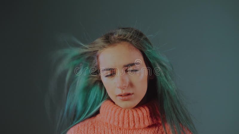 Fashion Model Looks To the Camera Sad Crying Stock Footage - Video of ...