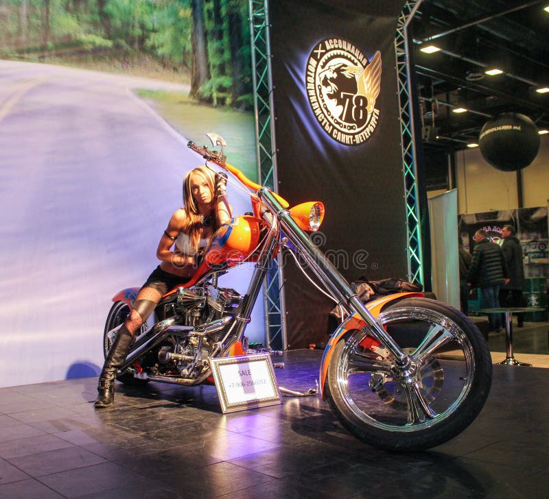 A Fashion Model on a Motorcycle. Editorial Image - Image of body ...