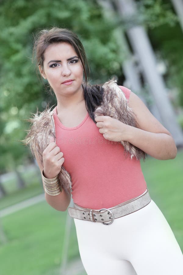 Fashion model in the park stock photo. Image of fashion - 17307638