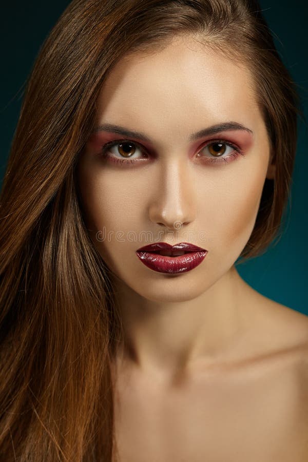 Fashion Model Portrait. Professional Makeup Stock Photo - Image of ...