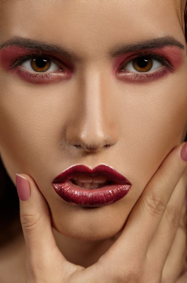 Fashion Model Portrait. Professional Makeup Stock Photo - Image of ...