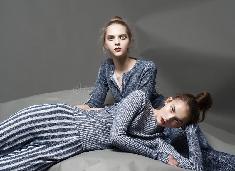 Fashion Model Pose on Light Background Stock Photo - Image of gorgeous ...