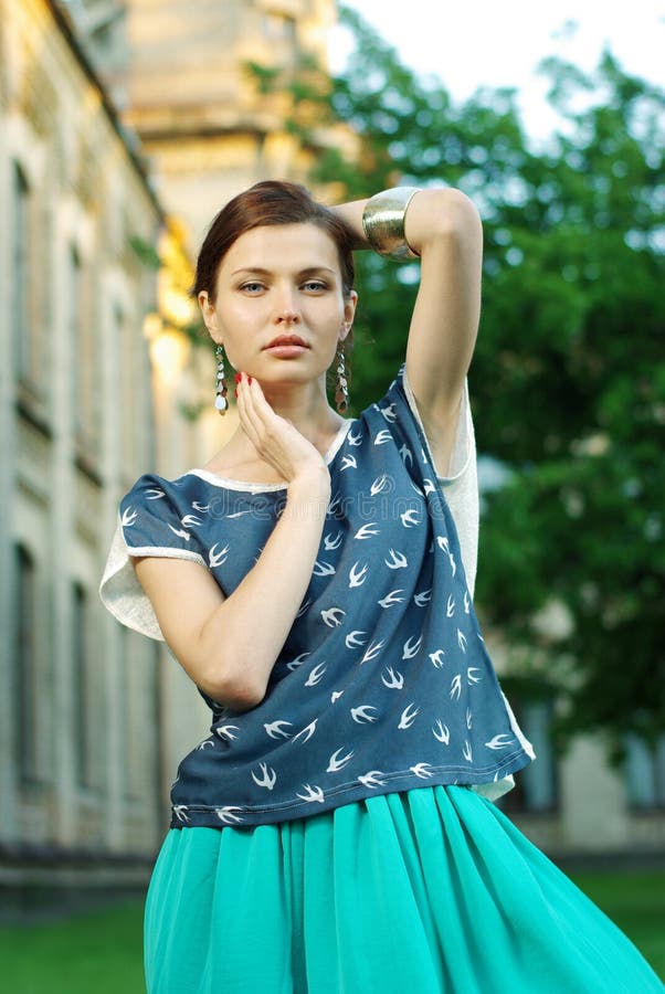 Fashion Model Posing on a City Street Stock Image - Image of glamour ...
