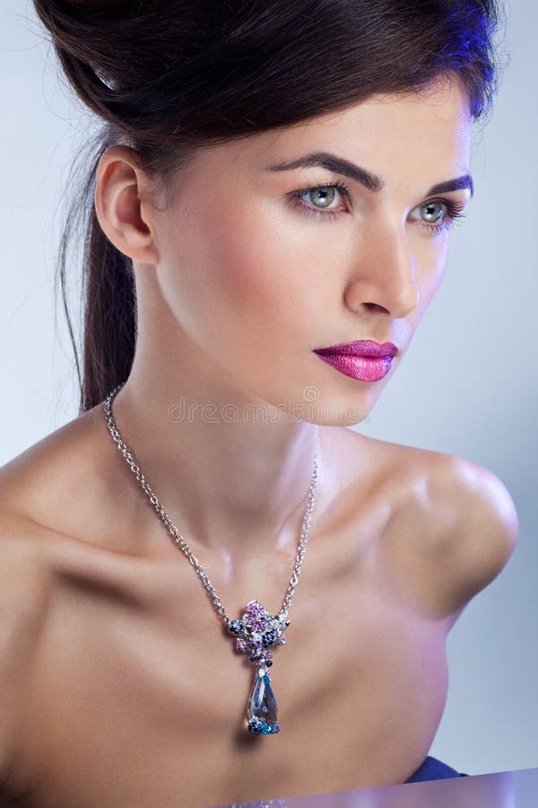 Fashion Model Posing in Exclusive Jewelry Stock Photo - Image of clean ...