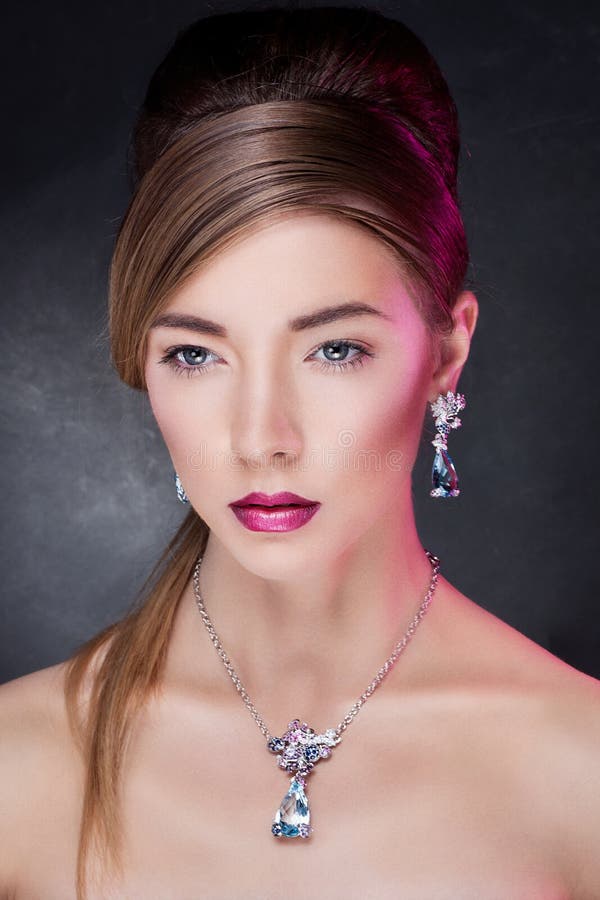 Fashion Model Posing in Exclusive Jewelry Stock Image - Image of ...