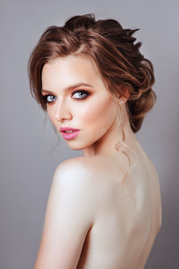 Fashion Model Posing at Studio with Makeup Stock Image - Image of ...