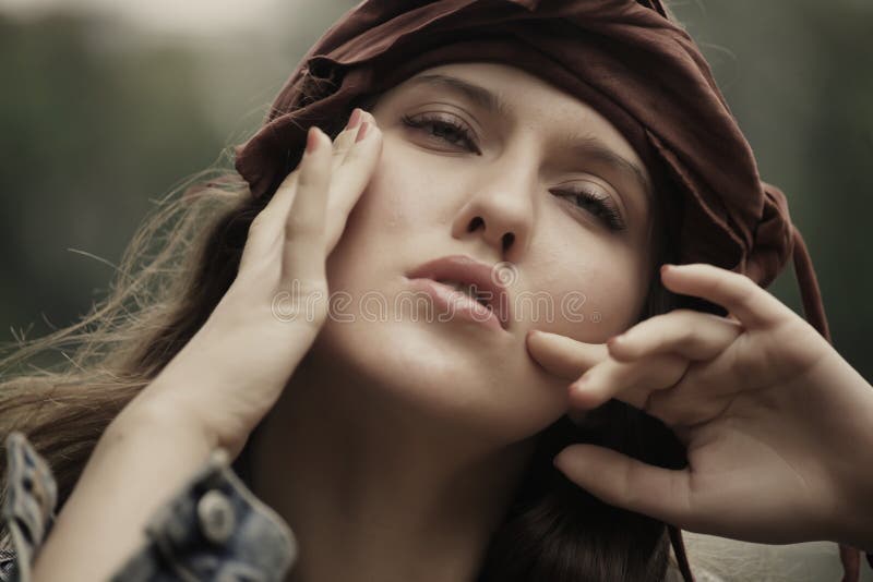 Fashion Model Posing in Summer Park Stock Image - Image of model ...