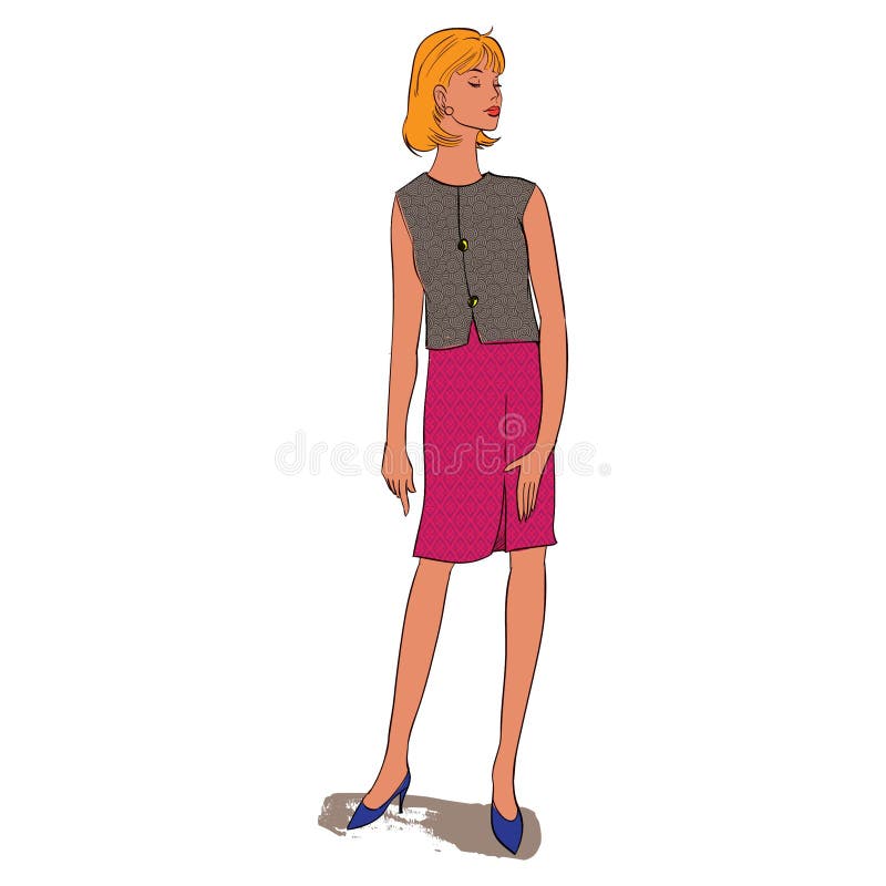 Fashion Model Posing. Vector Illustration Decorative Design Stock ...