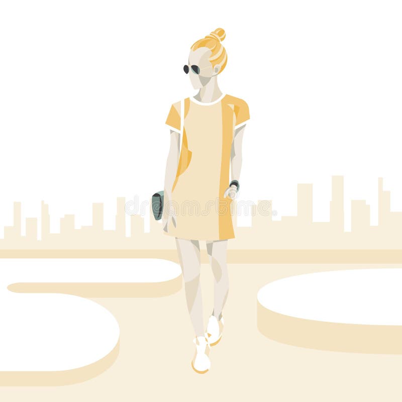 Fashion Model Posing. Vector Illustration Decorative Design Stock ...