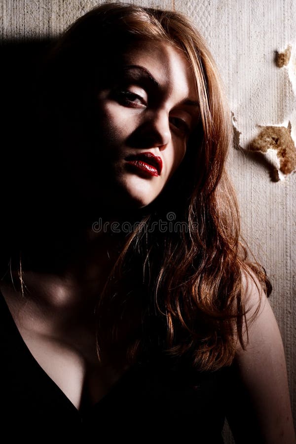 Fashion Model with Red Lips Stock Image - Image of glamour, hair: 7320057