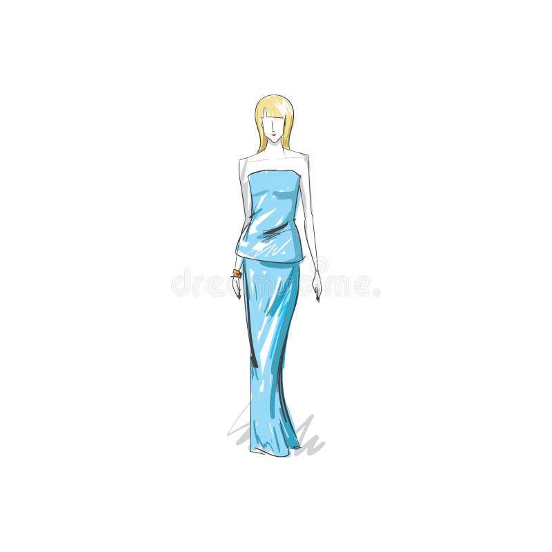 Fashion Model Sketch. Vector Illustration Decorative Design Stock ...