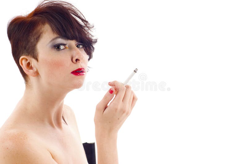 Fashion Model Smoking stock image. Image of female, head - 12288303