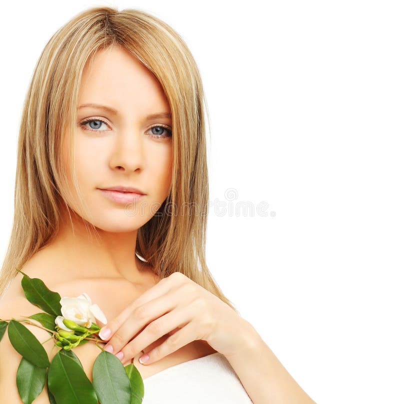 Fashion Model with Spring Green Leaves Stock Image - Image of beautiful ...