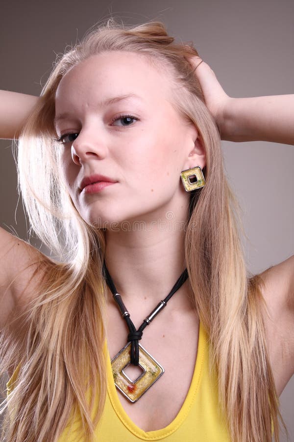 Fashion model in studio stock image. Image of people, blond - 7132071