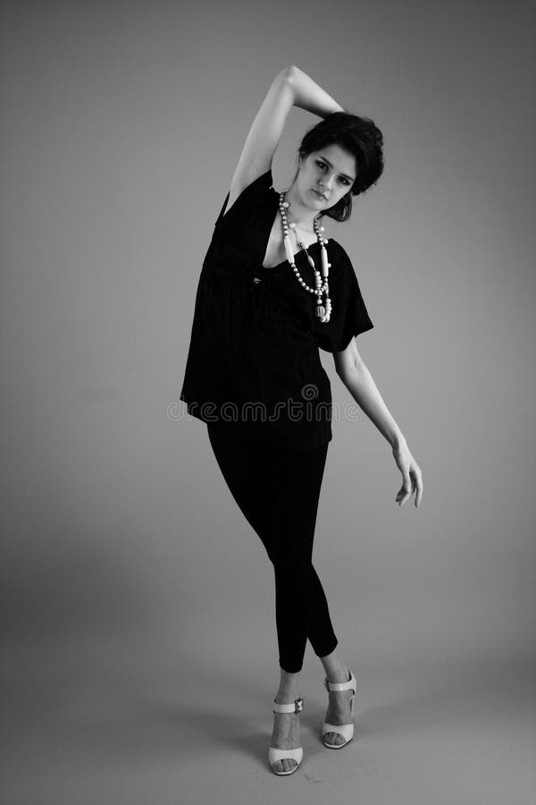 Beautiful Young Model Posing in the Studio with Different Emotions ...