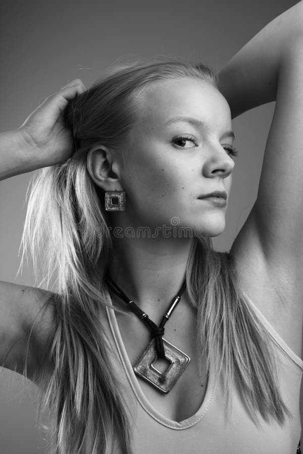 Fashion model in studio stock photo. Image of blond, cute - 7423232