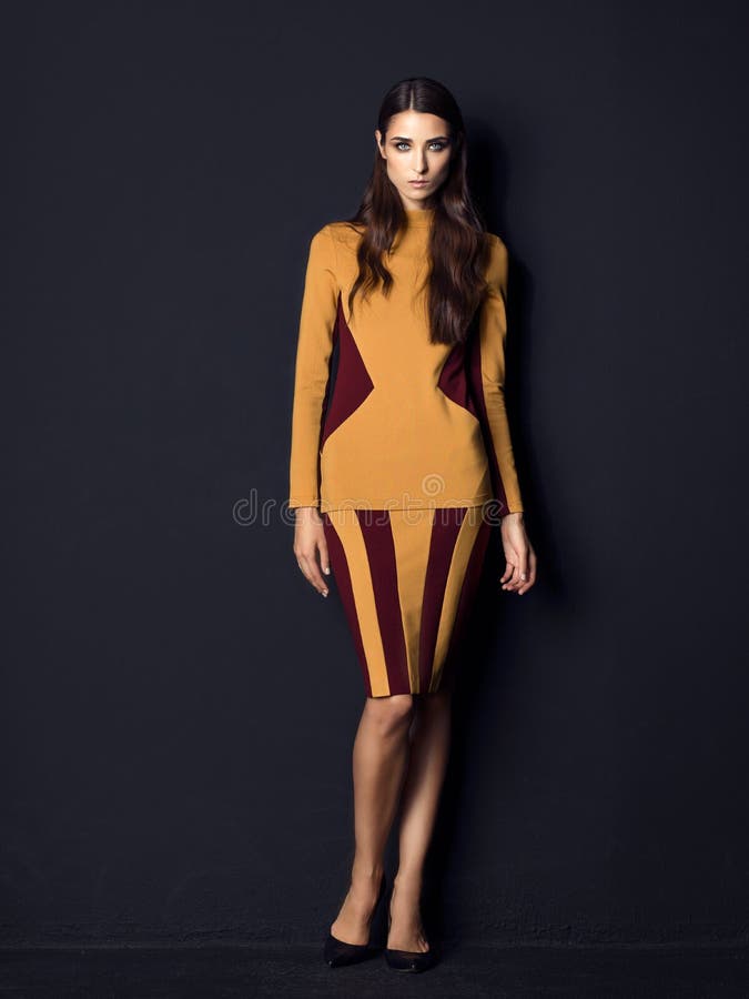 Fashion Model Wearing Elegant Suit Posing in Studio Stock Photo - Image ...