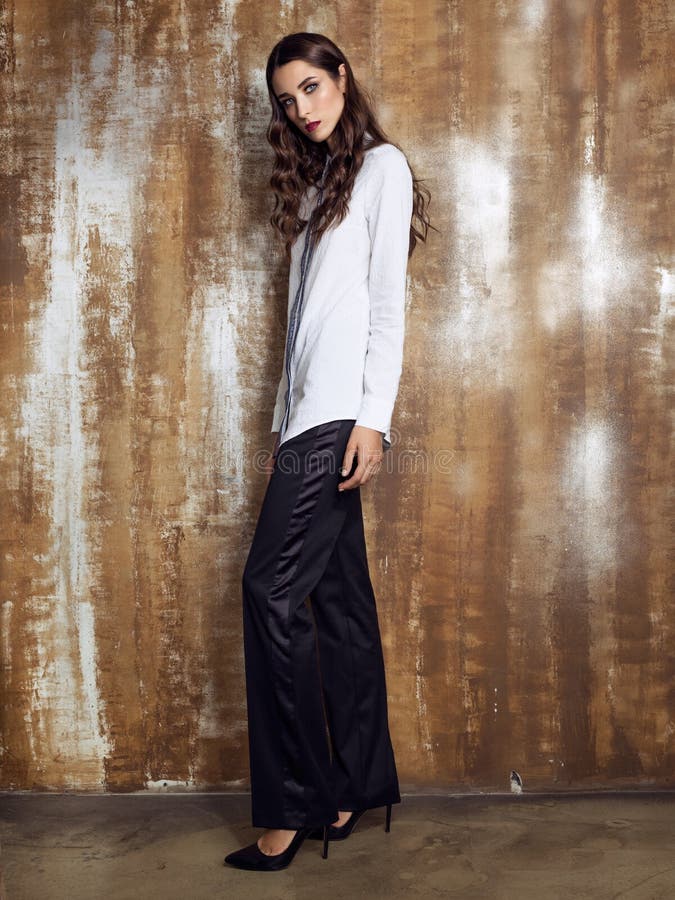 Fashion Model Wearing Elegant Suit Posing in Studio Stock Photo - Image ...