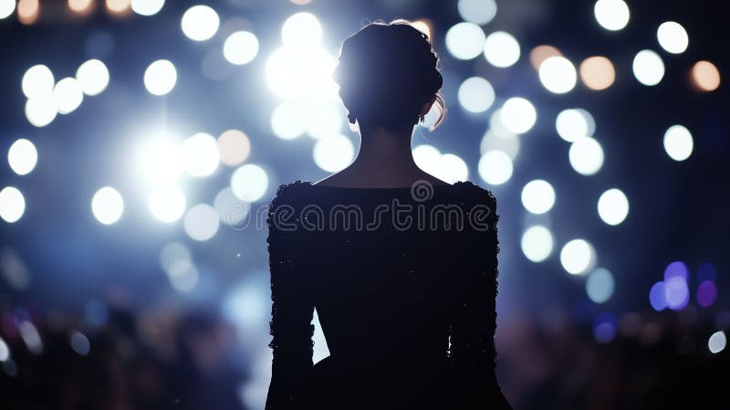A Fashion Models Silhouette on the Runway Stock Photo - Image of ...