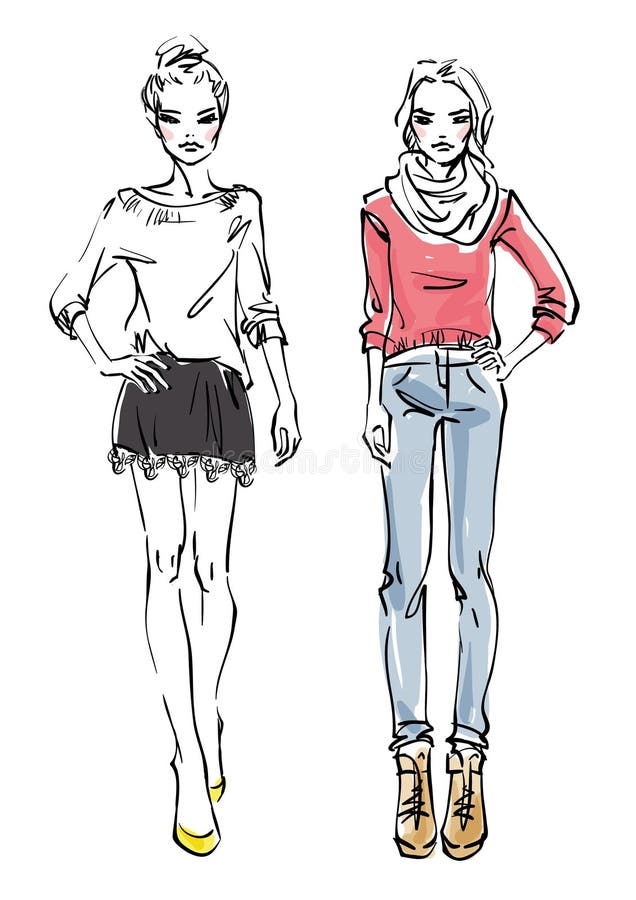 Fashion models stock illustration. Illustration of lifestyles - 64494855