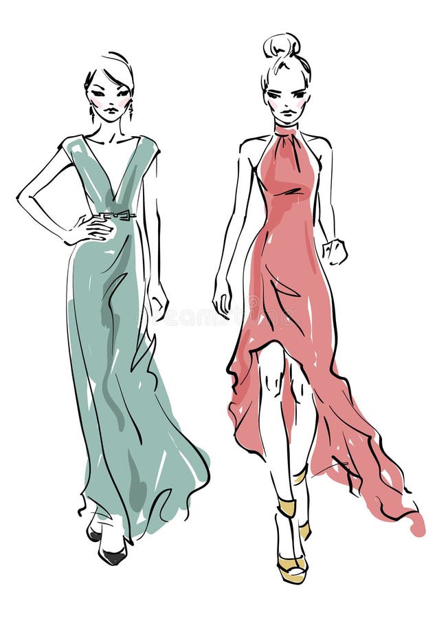 Fashion models stock illustration. Illustration of lady - 64495377