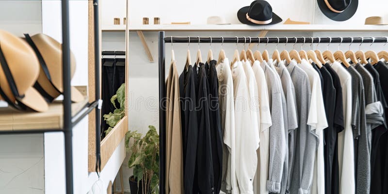 Fashion Modern Clothes Shop, Boutique Interior. Generative Ai Stock ...