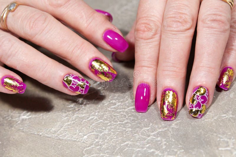 Fashion Nails Design Manicure Stock Image - Image of salon, girl: 109568817