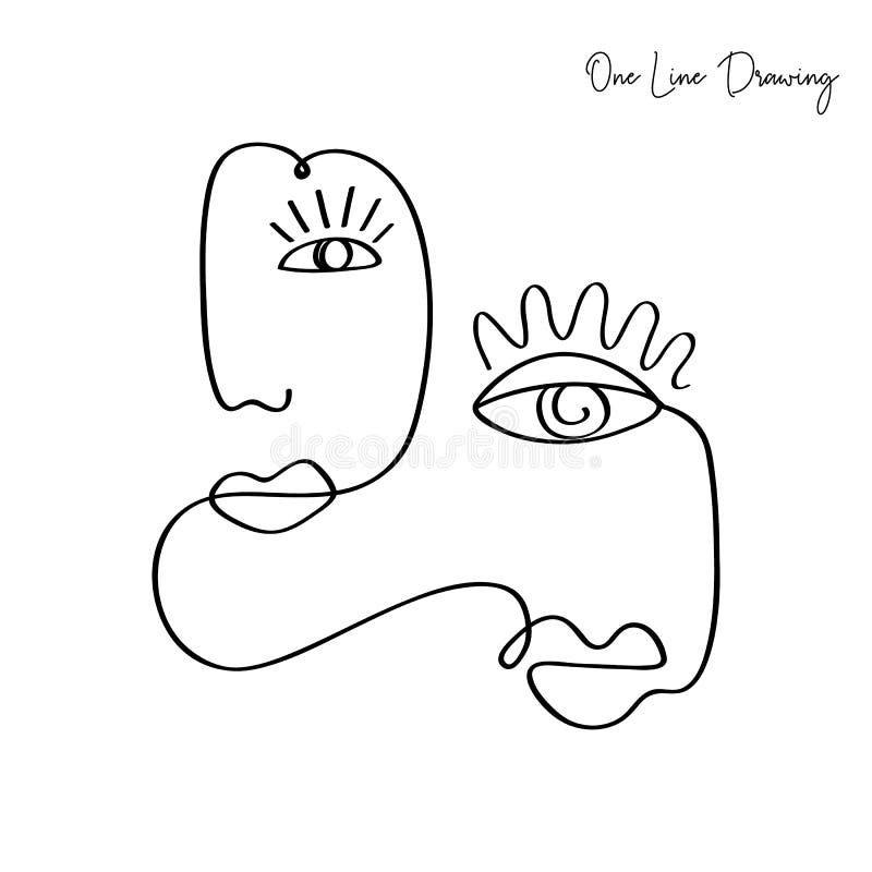Two Faces One Line Stock Illustrations – 268 Two Faces One Line Stock ...