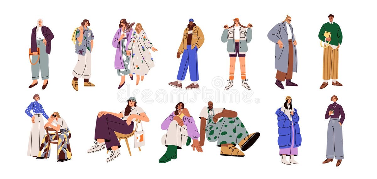 Stylish Handsome Male Model Fashion Coat Vector Stock Illustrations