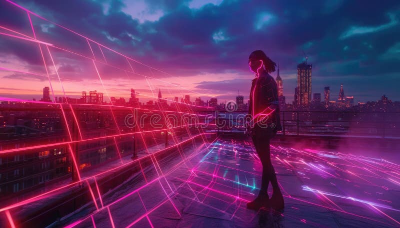 Fashion Photographer with AI on Rooftop AIG60 Stock Photo - Image of ...