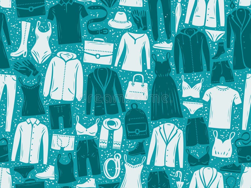 Shopping Seamless Background. Fashion, Clothing Store Vector ...