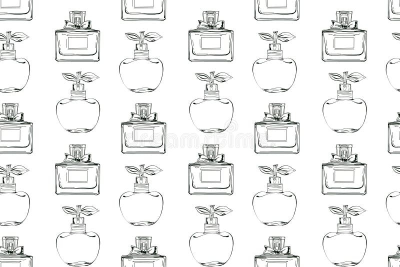 Fashion Seamless Pattern. Bottle of Perfume Stock Illustration ...