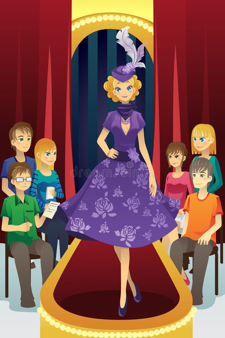 Fashion Model Show Drawing Stock Illustrations – 2,145 Fashion Model ...