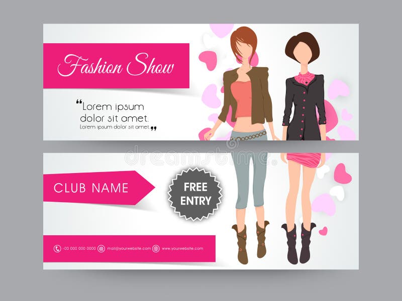 Fashion Show Header Design. Stock Illustration - Illustration of ...
