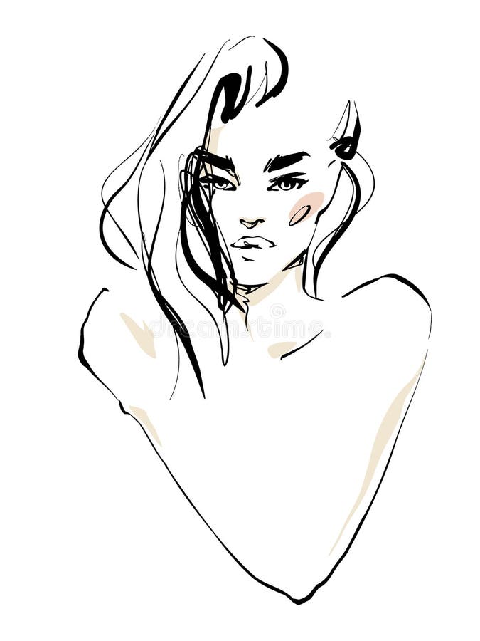 Fashion Sketch Vector Illustration of Woman Stock Vector - Illustration ... Fashion Sketch Vector Illustration of Woman Stock Vector - Illustration ...