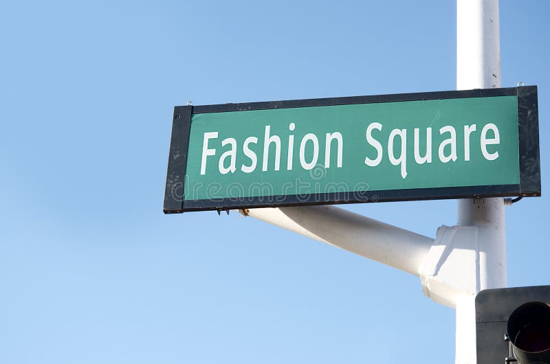 Fashion Square Street Sign stock photo. Image of boutiques - 21412700