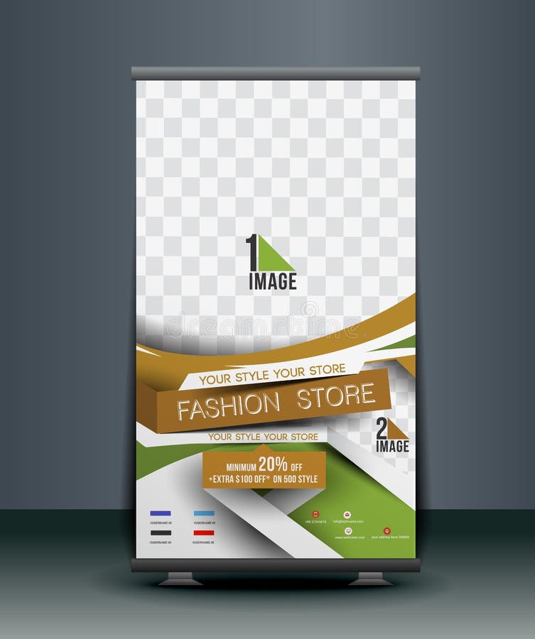 Fashion Store Roll Up Banner Stock Vector - Illustration of corporate ...