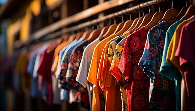 Fashion Store Showcases a Vibrant Collection of Multi Colored Garments ...