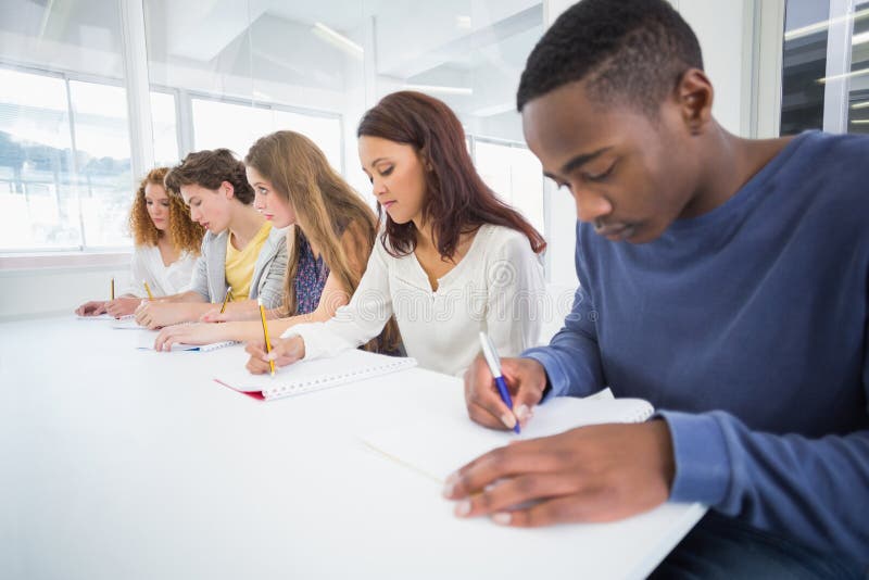 Fashion Students Taking Notes in Class Stock Image - Image of caucasian ...