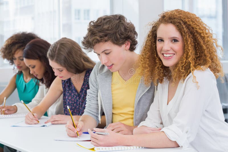 Fashion Students Taking Notes in Class Stock Photo - Image of ...