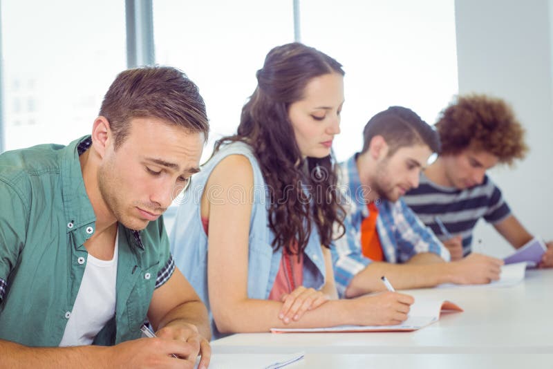 Fashion Students Taking Notes in Class Stock Image - Image of college ...