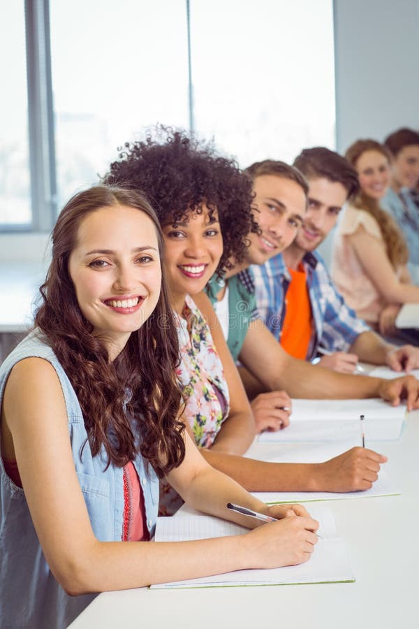 Fashion Students Taking Notes in Class Stock Image - Image of knowledge ...