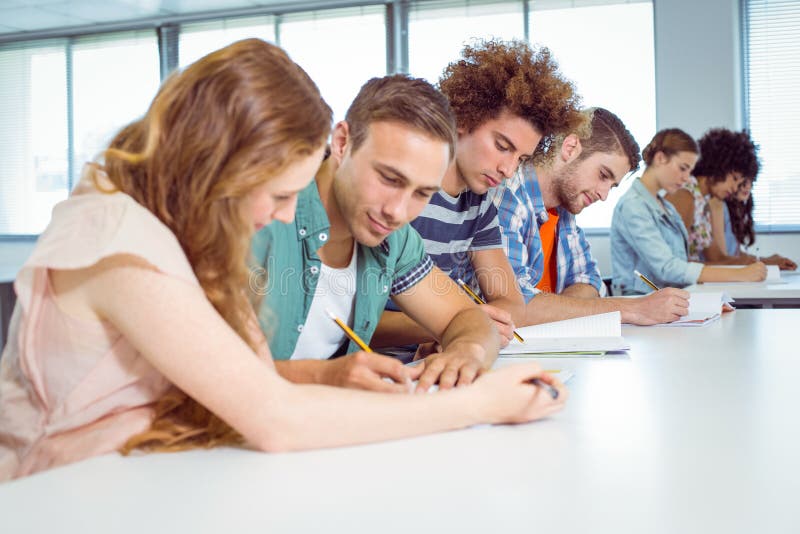 Fashion Students Taking Notes in Class Stock Image - Image of college ...
